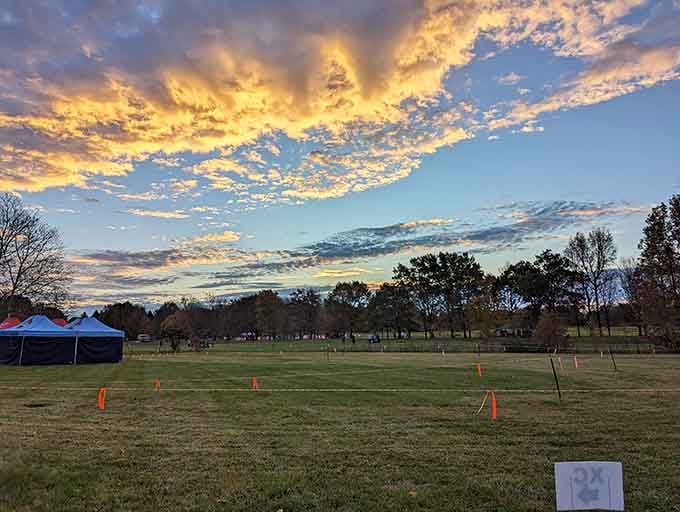 Those Kentucky sunsets hit differently at Tom Sawyer, painting the sky while you practice your archery skills below.