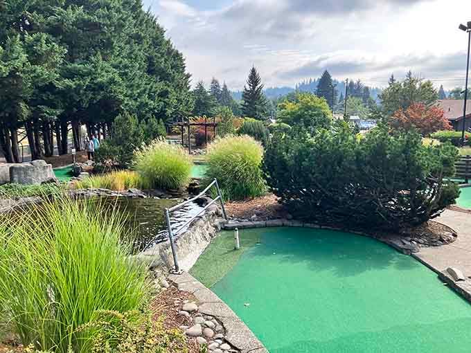 Nature meets mini golf in the most Oregon way possible &ndash; lush greenery everywhere you look.