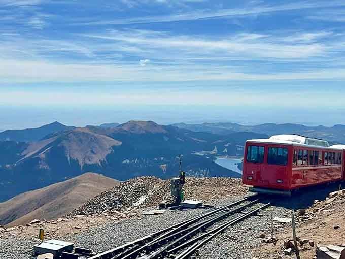 When the train reaches the top and those mountain layers stretch forever, you'll forget how to form sentences.