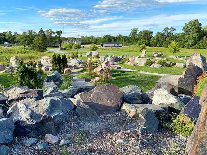 When suburban Michigan decides to cosplay as the Red Planet, you get this otherworldly landscape of ancient stone.