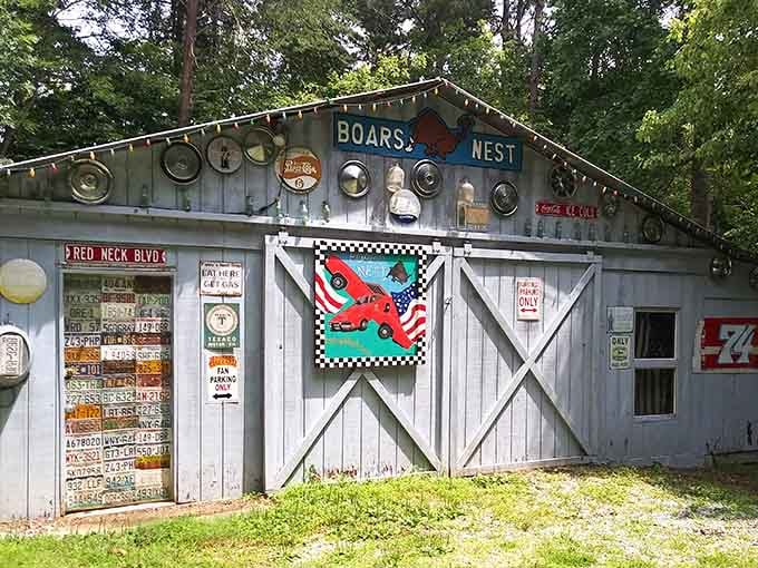 Every inch of weathered metal celebrates a show that defined Friday nights for millions.