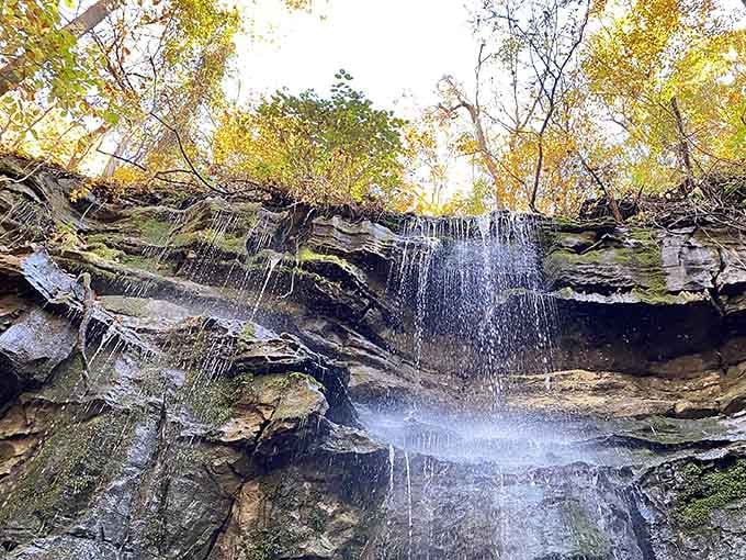 Water cascading over ancient limestone like nature's own multi-tiered wedding cake, minus the fondant.