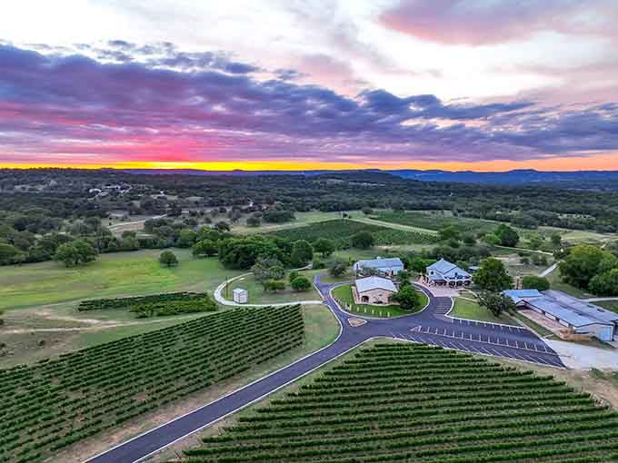 Rolling vineyards meet endless Texas sky in a view that'll make you forget all about Napa Valley.