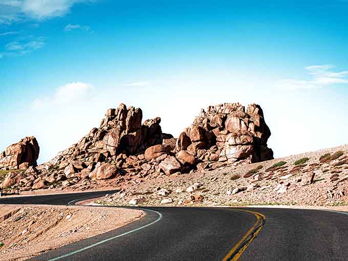 This sweeping hairpin turn proves that getting there really is half the fun on this mountain.