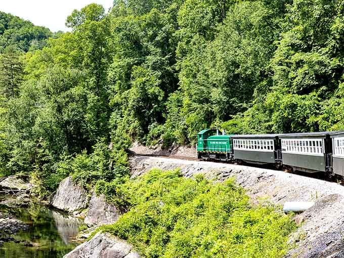 That green locomotive isn't just pretty &ndash; it's your ticket to three hours of pure mountain magic.