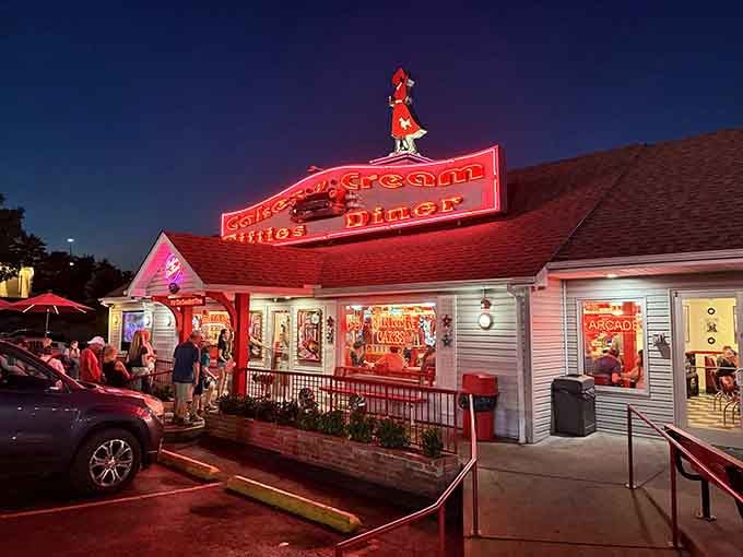 That figure on the roof isn't just decoration; it's a promise of the time-traveling adventure waiting inside.