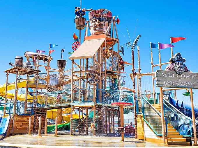 Welcome to where tiki masks meet water slides, because nothing says desert oasis quite like tropical-themed aquatic adventures.