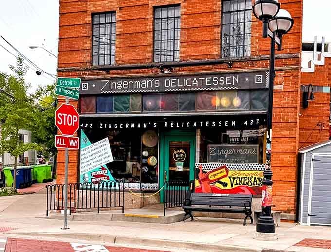 That brick facade and hand-painted signage practically whisper "legendary sandwiches inside" to anyone within a three-block radius.