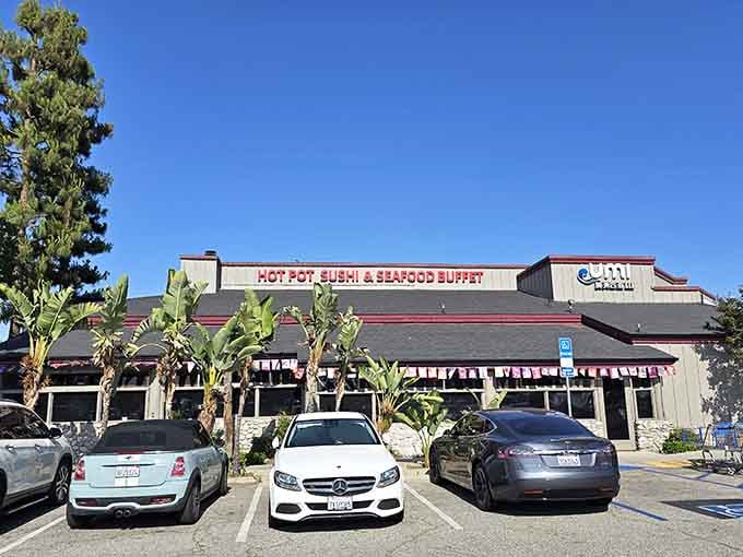 That full parking lot isn't an accident, it's locals who know exactly where to find California's best buffet secret.