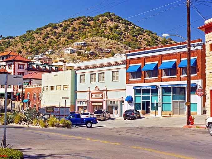 Those colorful buildings climbing the hillside aren't a movie set, they're the real deal in downtown Bisbee.