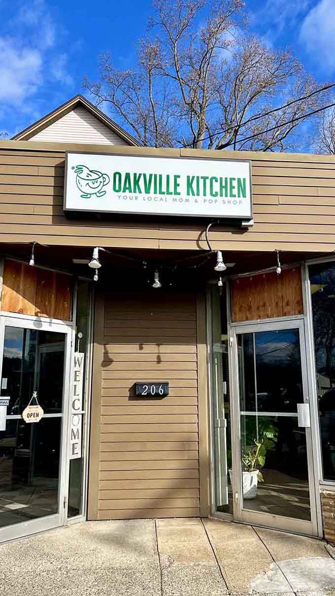 That welcoming storefront promises the kind of breakfast that makes you forget about your diet plans entirely.