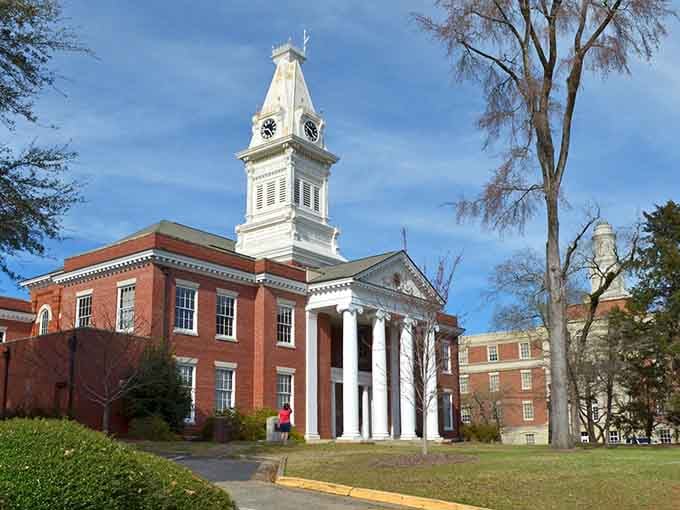 This clock tower has been keeping Milledgeville on schedule since way back when punctuality actually mattered to people.