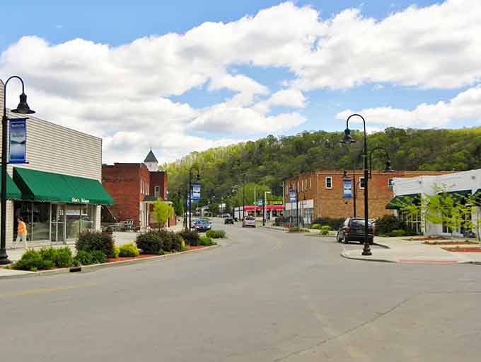 Main Street stretches out with that perfect small-town charm where the biggest traffic jam involves waiting for someone to finish their conversation.