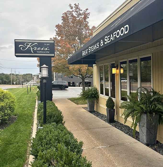 The unassuming exterior hides one of St. Louis's best-kept secrets for serious carnivores seeking prime rib perfection.