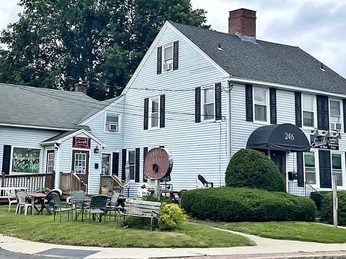 Classic New England architecture meets serious breakfast ambitions at this converted home where magic happens daily inside.