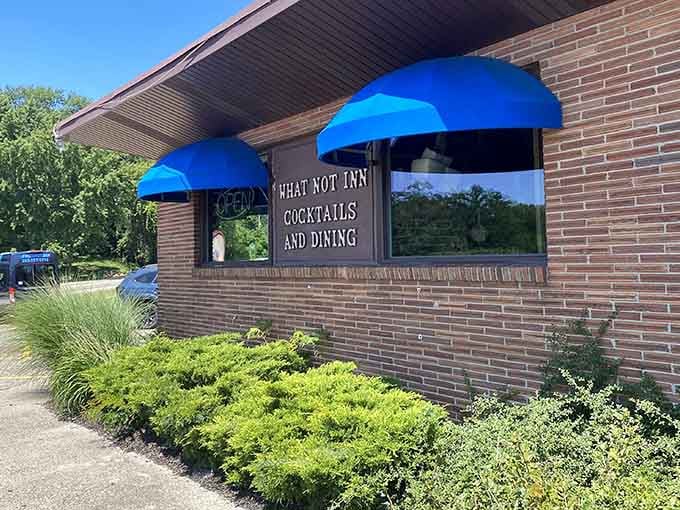 Those blue awnings aren't just for show, they're beacons guiding you to breakfast paradise in Fennville.