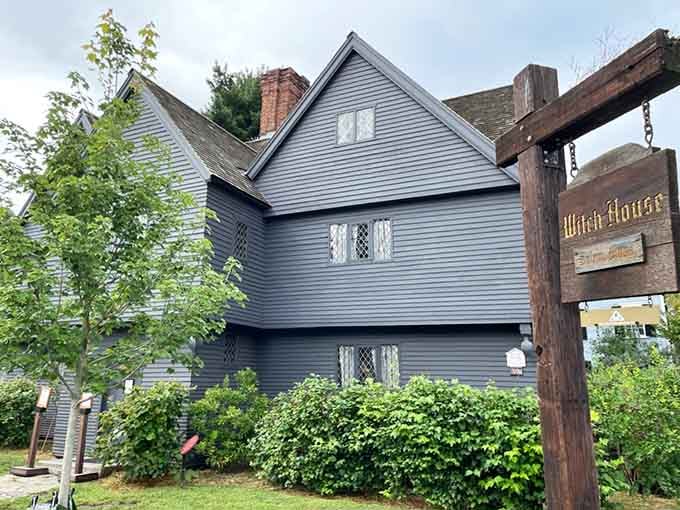 The "Witch House" sign removes all doubt about what kind of history lesson you're walking into here.
