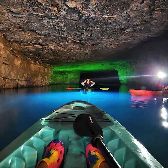 When the water glows like a sci-fi movie set, you know you're somewhere special underground.