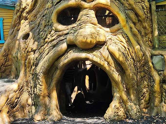 That tree face isn't just smiling at you, it's inviting you into a world where nature gets wonderfully weird.
