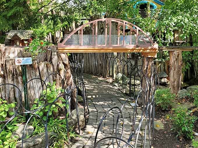 This whimsical bridge looks like something Dr. Seuss sketched during a particularly inspired afternoon in Ohio.