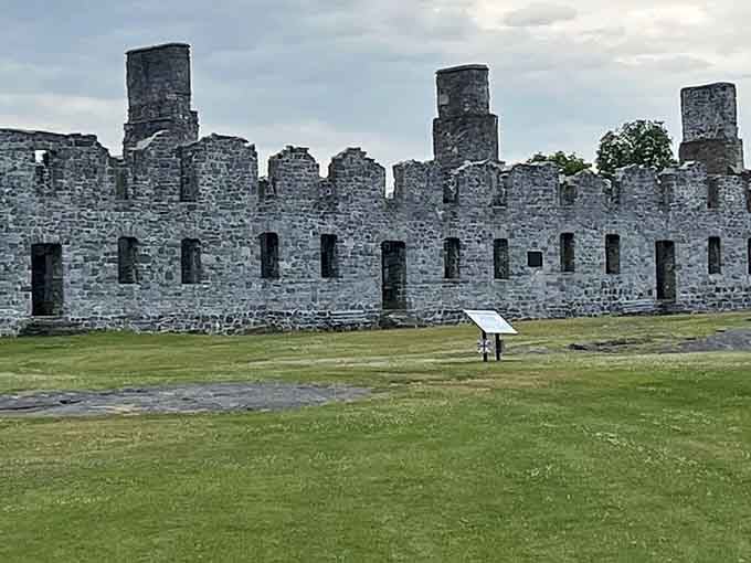 Ancient stone walls rising from bright green grass, proof that New York's been hiding something extraordinary all along.
