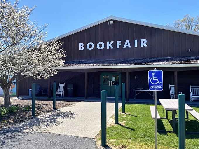That unassuming barn-style building holds more literary treasures than most people read in a lifetime.