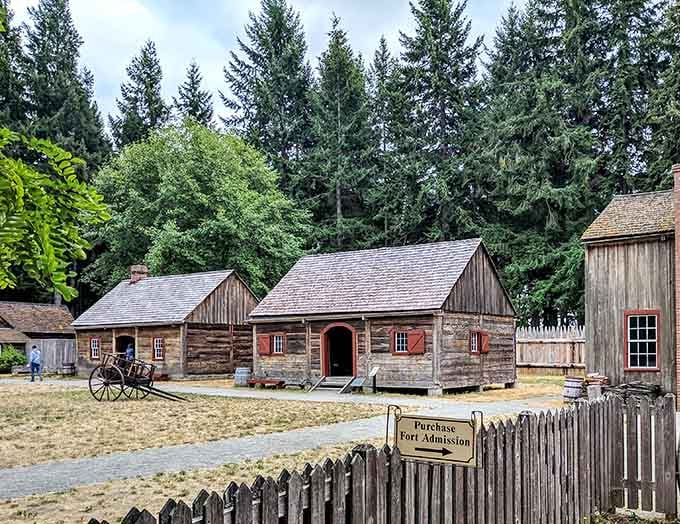 Those weathered wooden buildings aren't movie props, they're the real deal from frontier days.