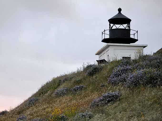Perched on its bluff like a lonely sentinel, this lighthouse has been watching ships pass for over a century.