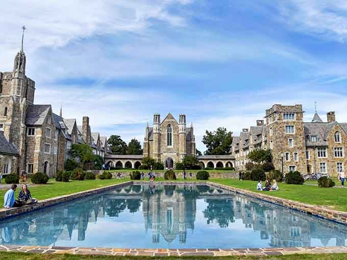 Gothic architecture meets Southern charm in a reflecting pool so perfect it'll make your Instagram followers weep with envy.