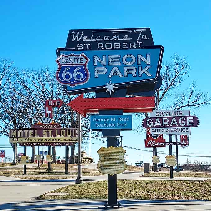 The welcome sign says it all&mdash;you've arrived at Missouri's most luminous tribute to the Mother Road.