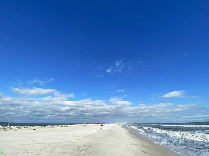 Miles of untouched coastline stretching out like nature's own welcome mat for weary souls.