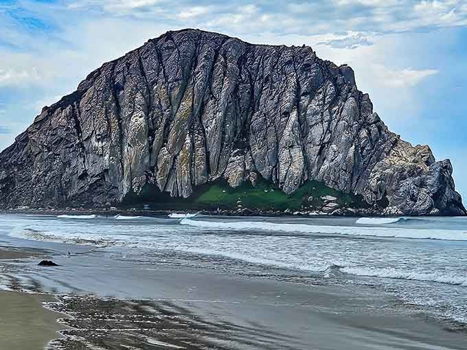 When the waves catch the light just right, this ancient volcanic sentinel reminds you why California's coast remains unbeatable.