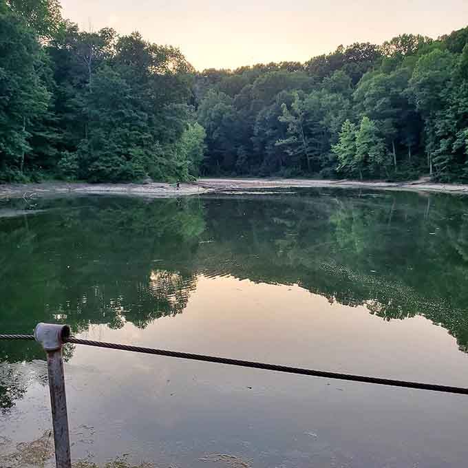 When the water mirrors the sky this perfectly, you're either in a fairy tale or Kentucky.