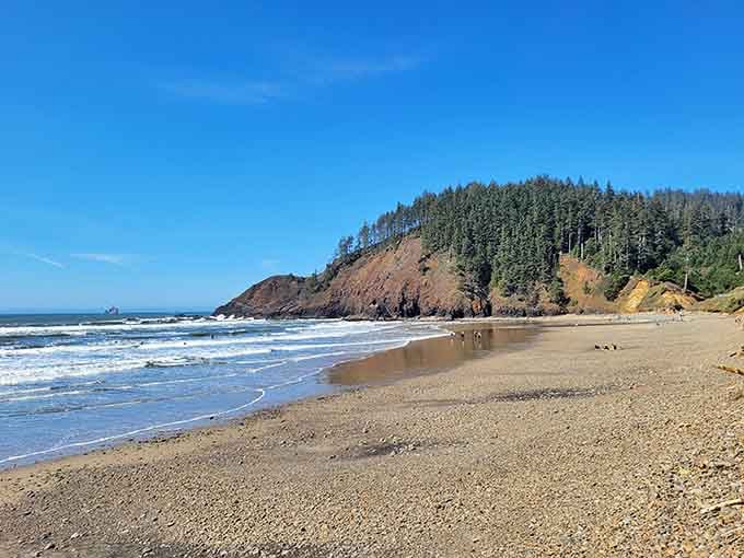 Wide open spaces and perfect sand make this the kind of beach where time slows down delightfully.