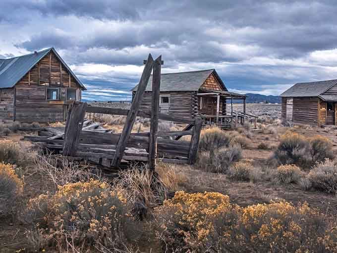This collection of historic buildings under dramatic skies looks like the set designer's dream for every Western ever made.