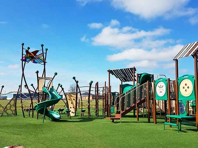 That moment when Delaware decided a T-Rex slide was exactly what the community needed, and they were absolutely right.