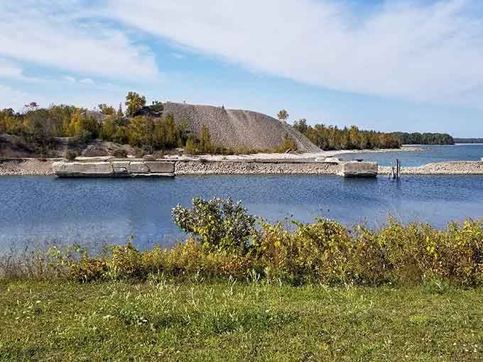 That massive limestone pile rising from crystal-clear water looks like Michigan's answer to a Mediterranean island getaway.