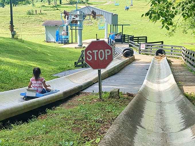 That stop sign is really more of a suggestion when gravity and excitement are working together this perfectly.