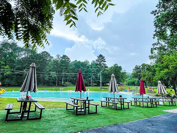Those umbrellas aren't just for show—they're your best friends when Georgia sunshine gets a little too enthusiastic.
