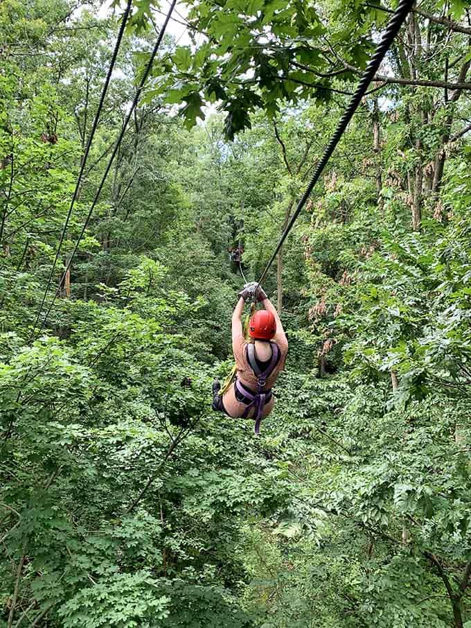 Flying through the forest canopy like a kid who just discovered gravity is more of a suggestion than a rule.