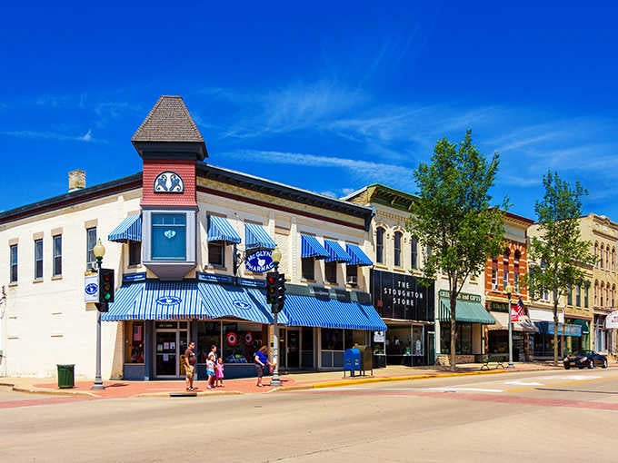 Tree-lined streets and historic storefronts create the kind of downtown people thought disappeared decades ago.