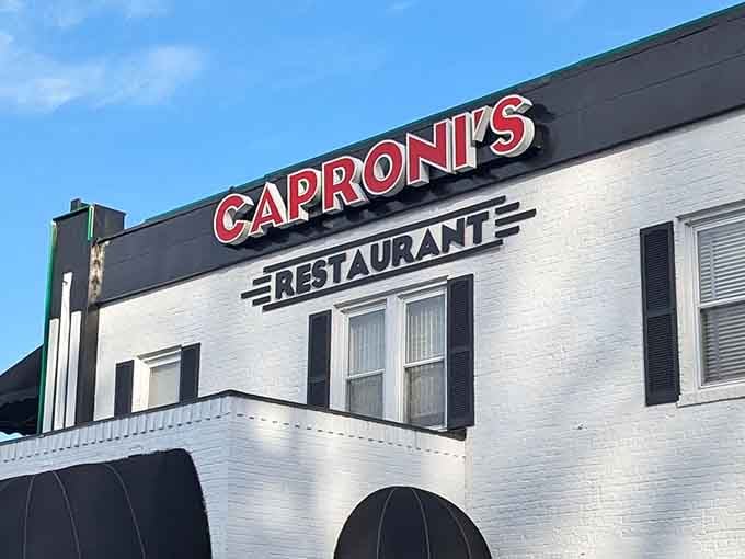 When the signage gleams this bright against a blue sky, it's practically begging you to come inside for dinner.