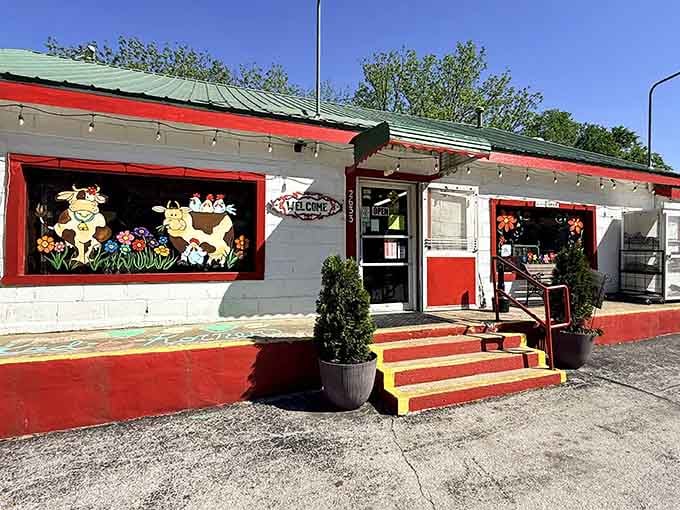 Those cheerful cartoon cows aren't just window dressing, they're your first clue that something special awaits inside.