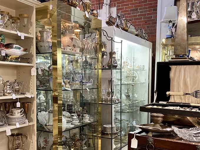 Glass cases gleaming with delicate treasures and vintage finds that'll make your china cabinet jealous of its new neighbors.