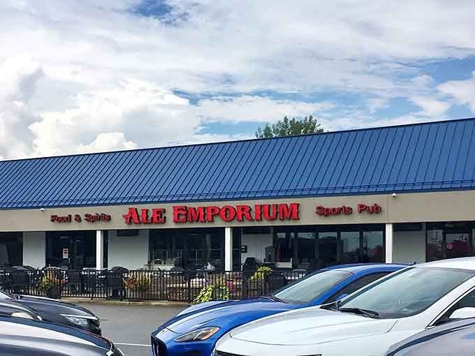 That distinctive blue roof signals you've arrived at deep dish paradise in Indianapolis.