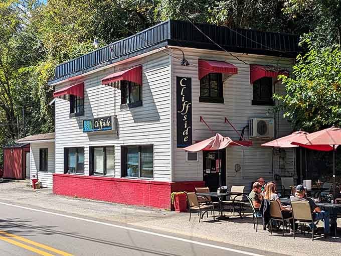 That red-trimmed exterior isn't fancy, but it's calling your name louder than any billboard ever could.