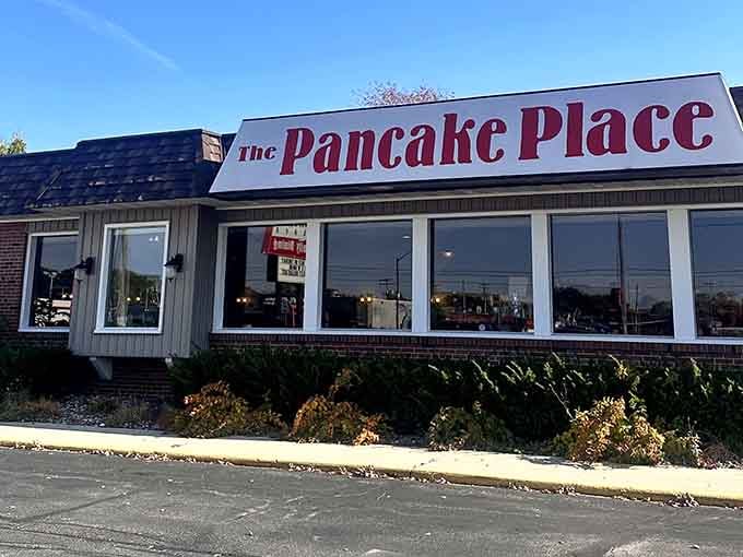 That bold red sign isn't just advertising, it's a beacon calling breakfast lovers home to happiness.