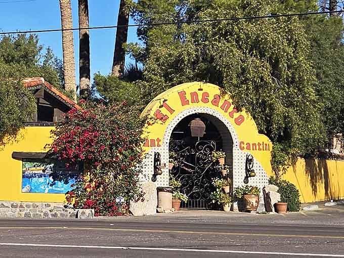 That yellow archway isn't just an entrance, it's a portal to enchilada enlightenment you didn't know you needed.