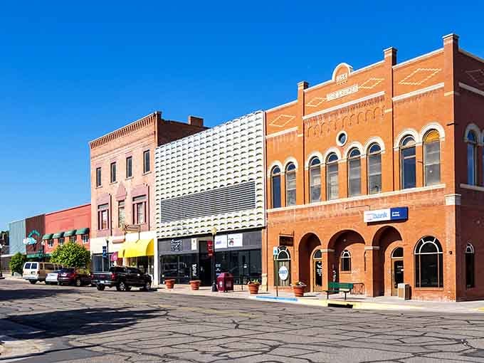 Small-town storefronts where every brick remembers when this was the only shopping destination for miles around.