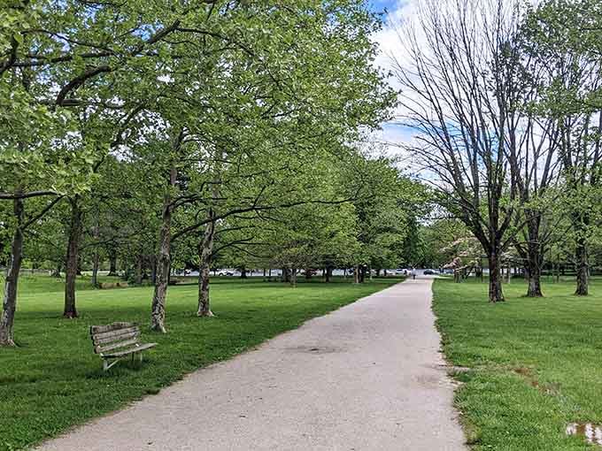 Tree-lined paths that make you forget you're still in Louisville, not some fancy European park.